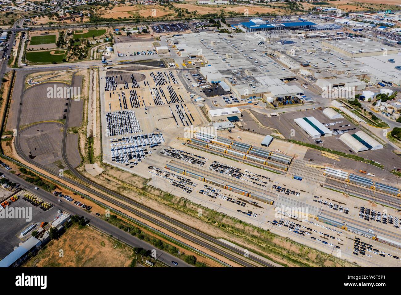 Aerial view of the Ford Motor Company automotive company in the ...