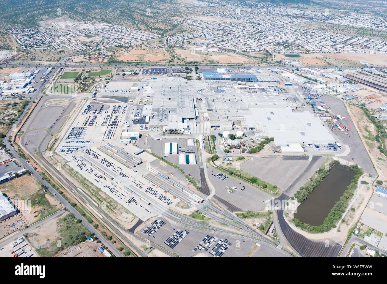Aerial view of the Ford Motor Company automotive company in the ...