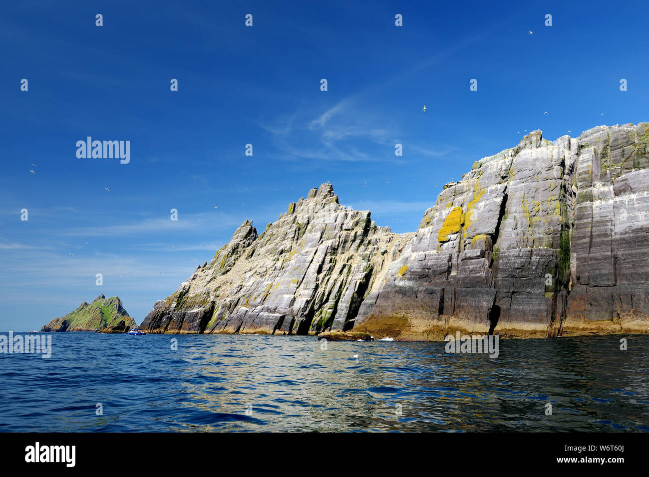 Little Skellig Island, home to many various seabirds and the second ...