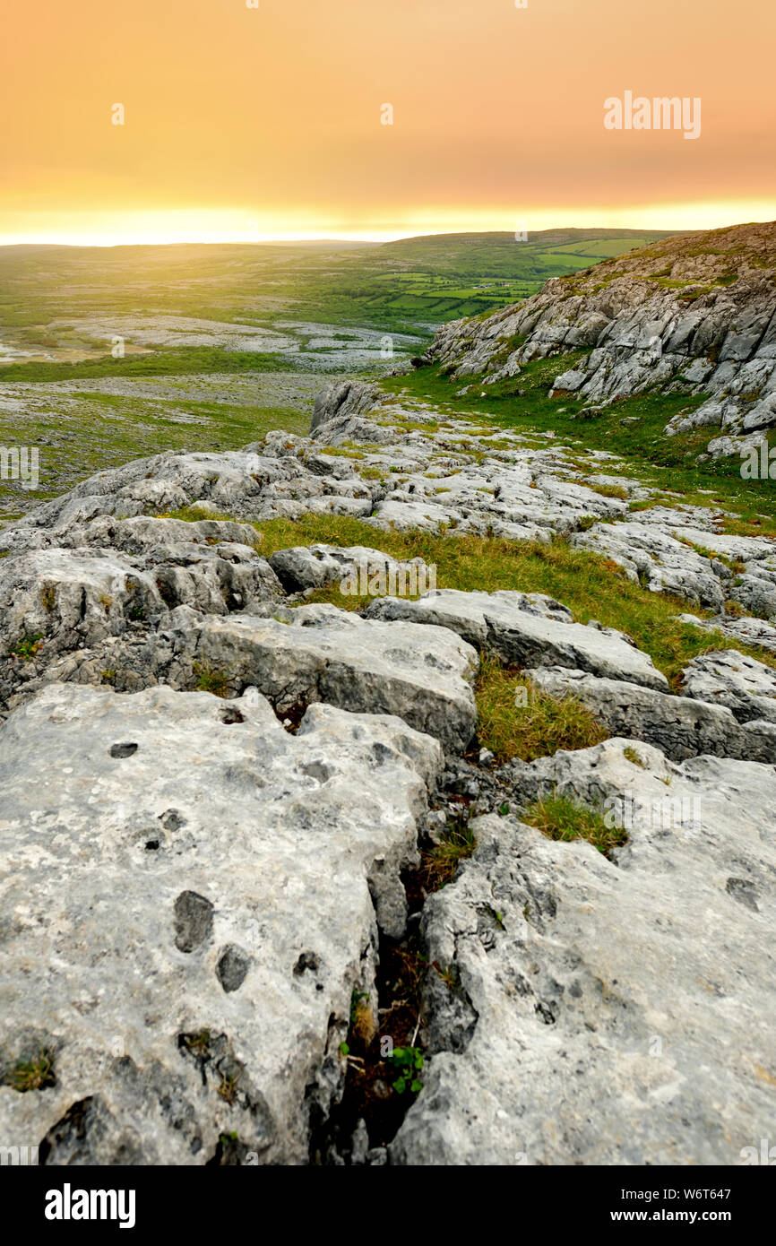 Spectacular landscape of the Burren region of County Clare, Ireland ...