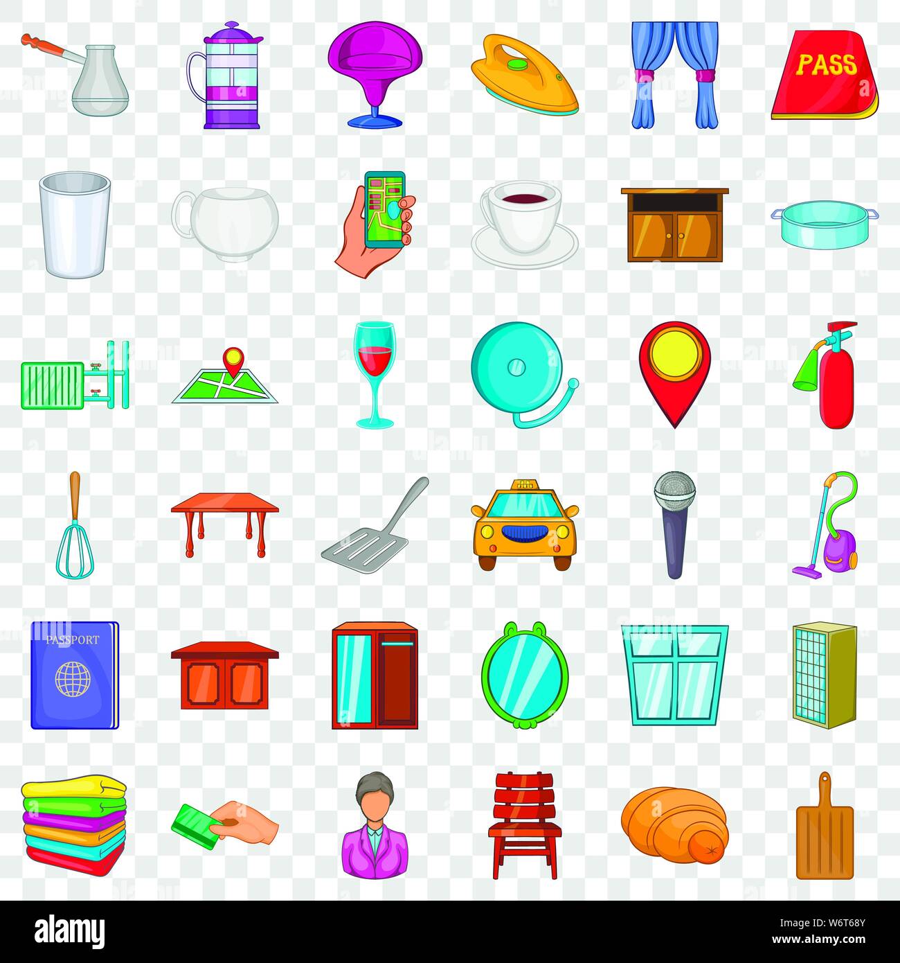 Reception icons set, cartoon style Stock Vector Image & Art - Alamy