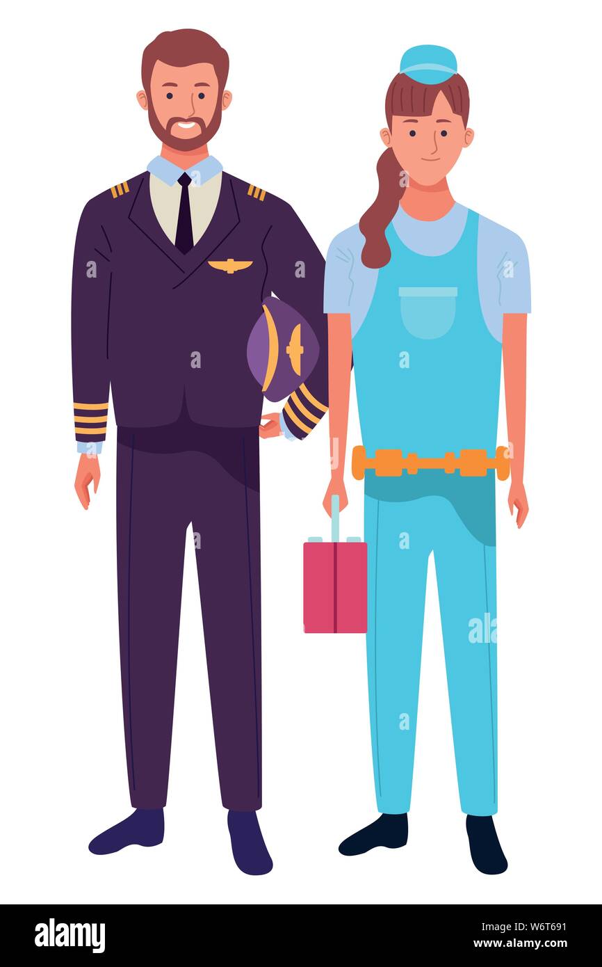 Professionals workers couple smiling cartoons Stock Vector Image & Art ...