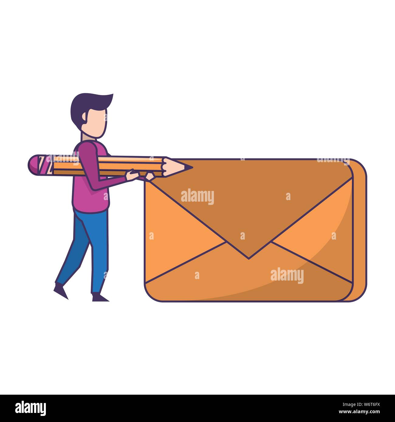 email message digital card cartoon Stock Vector Image & Art - Alamy
