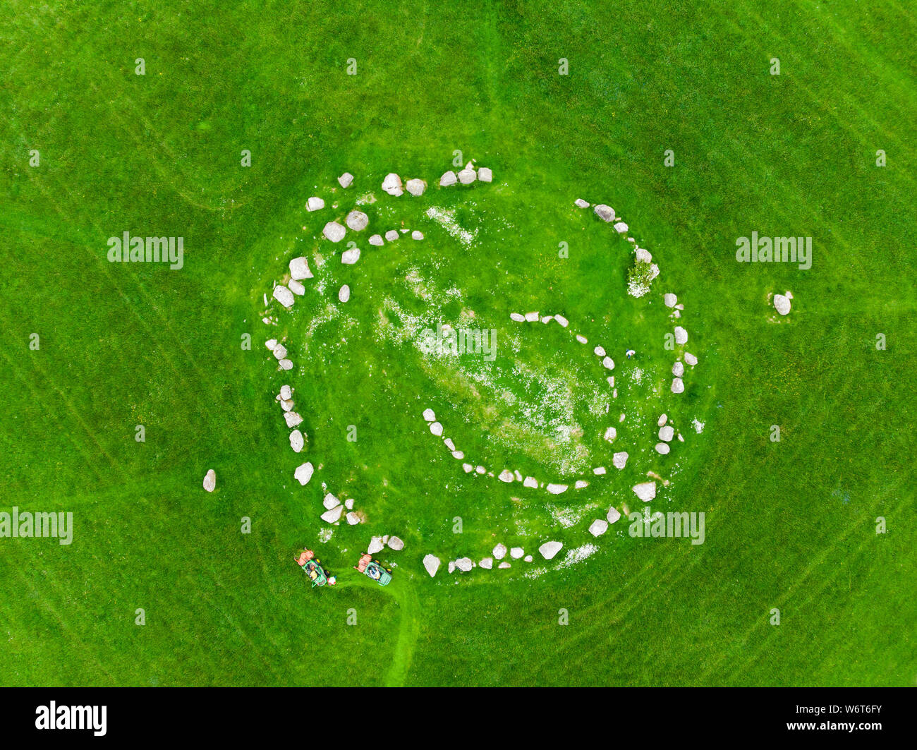 Ballynoe stone circle, a prehistoric Bronze Age burial mound surrounded ...