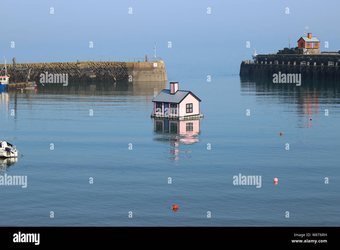 Pink floating house in Folkestone Harbour Stock Photo - Alamy