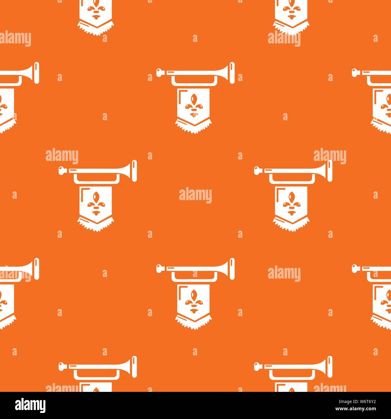 Ancient trumpet with flag pattern vector orange Stock Vector Image ...