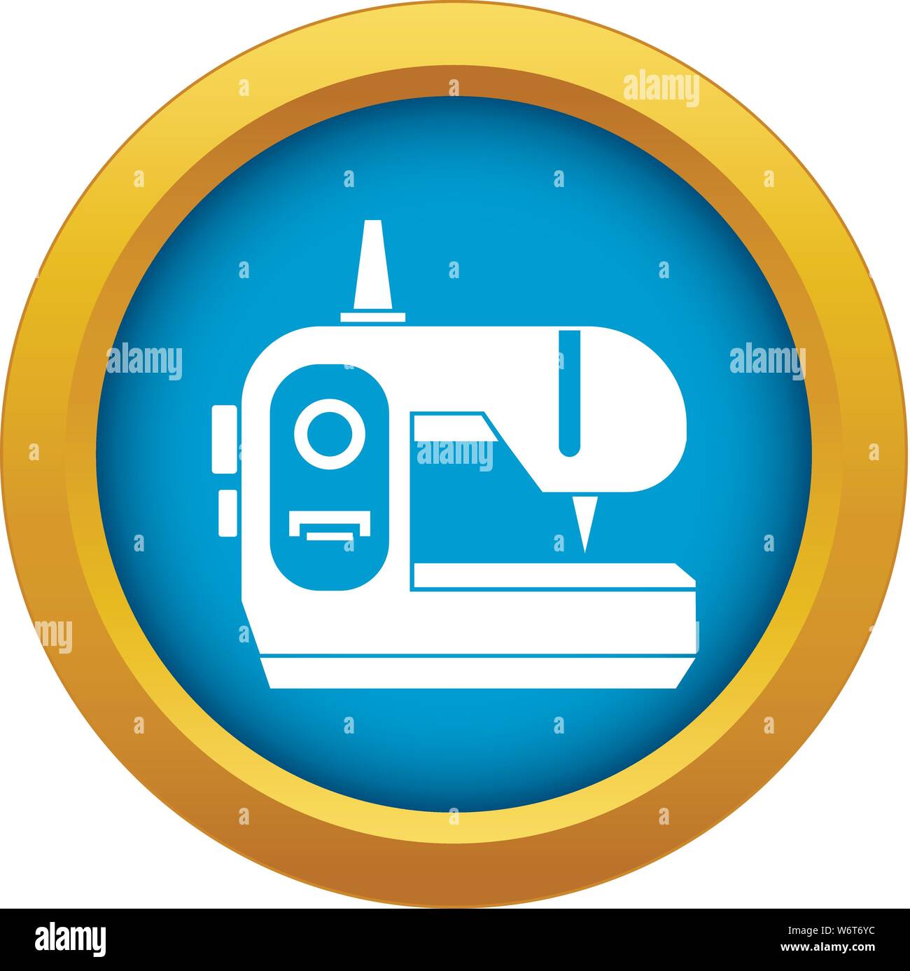 Sewing machine icon blue vector isolated Stock Vector Image & Art - Alamy