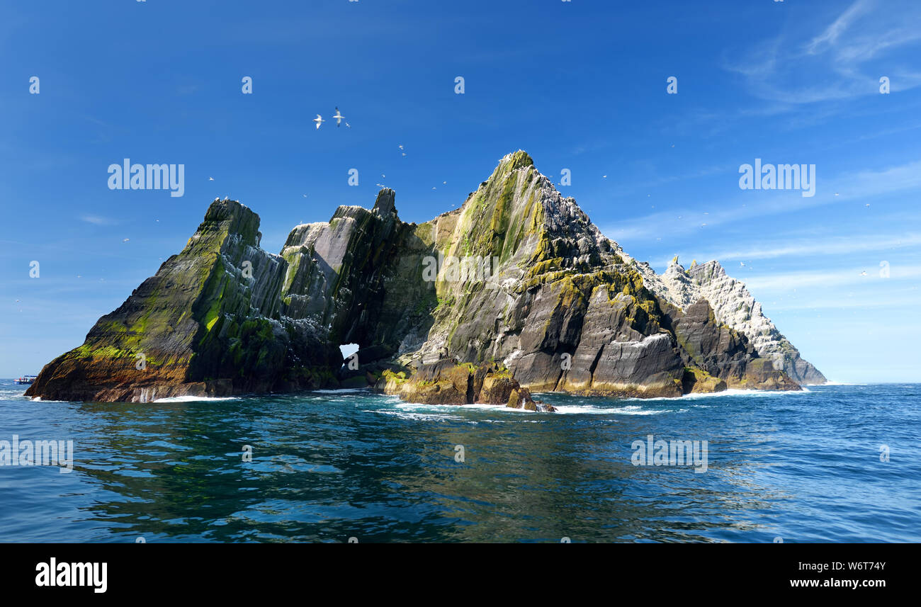Little Skellig Island, home to many various seabirds and the second ...