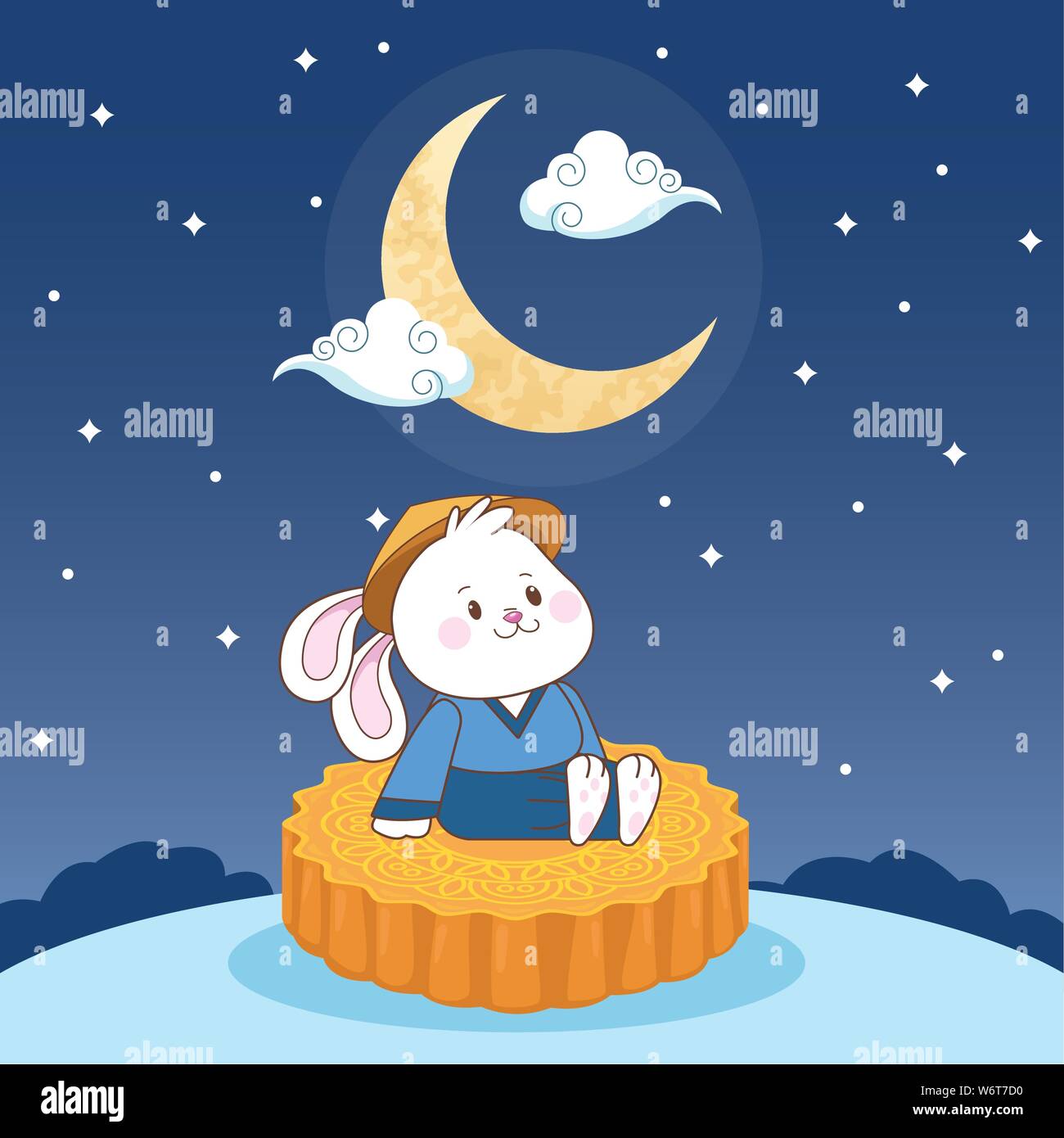 mid autumn chinese festival cartoon Stock Vector Image & Art - Alamy