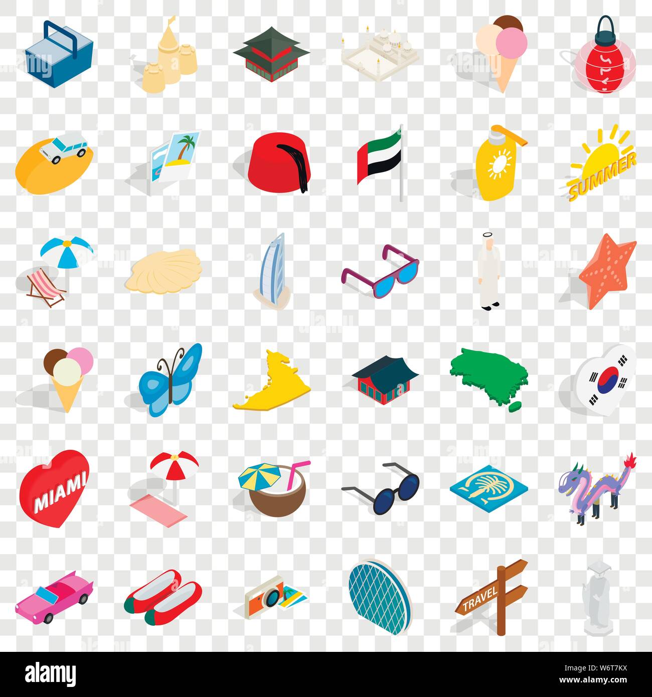 Tourist resort icons set, isometric style Stock Vector Image & Art - Alamy