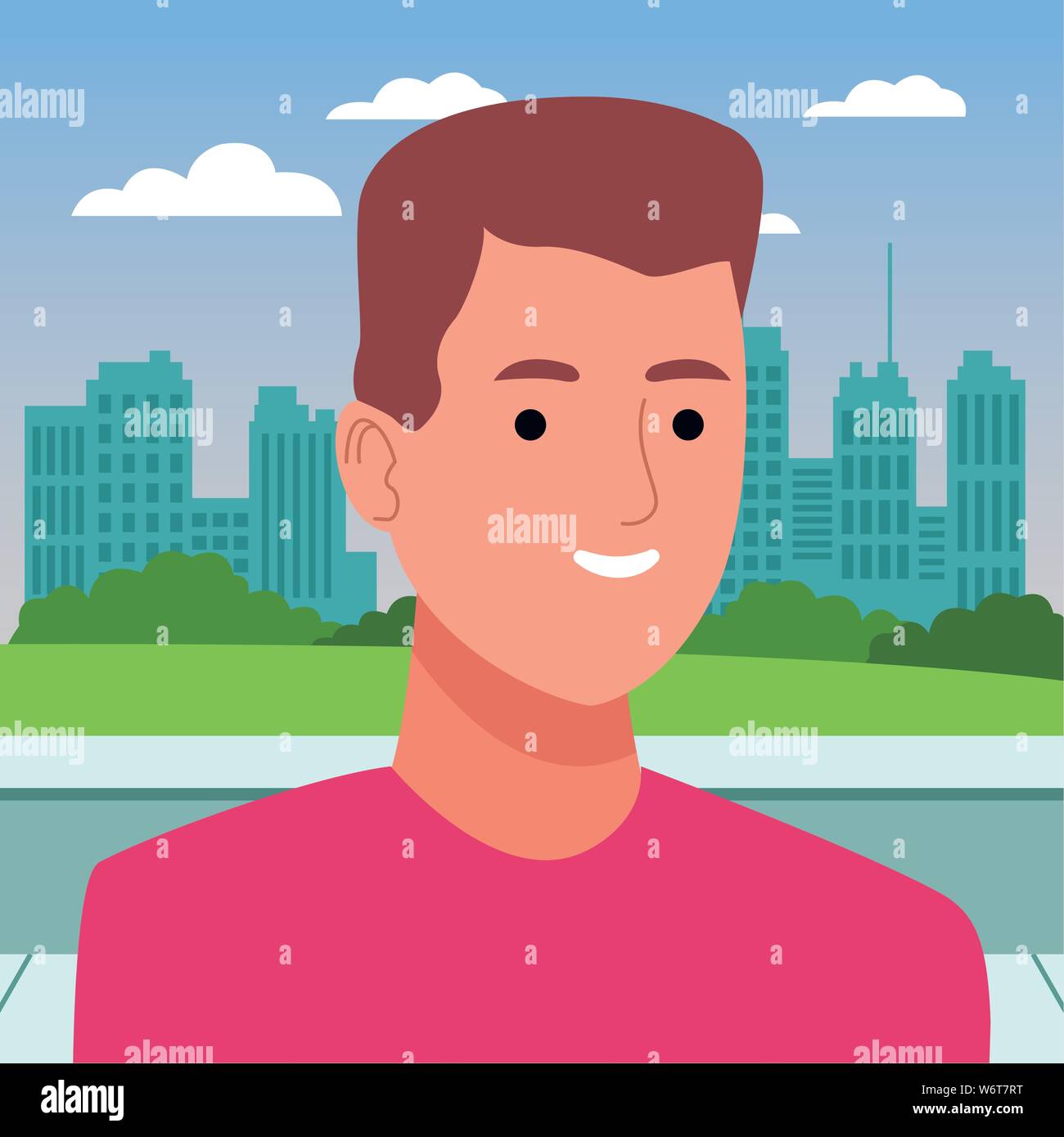 Young man smiling profile cartoon Stock Vector Image & Art - Alamy