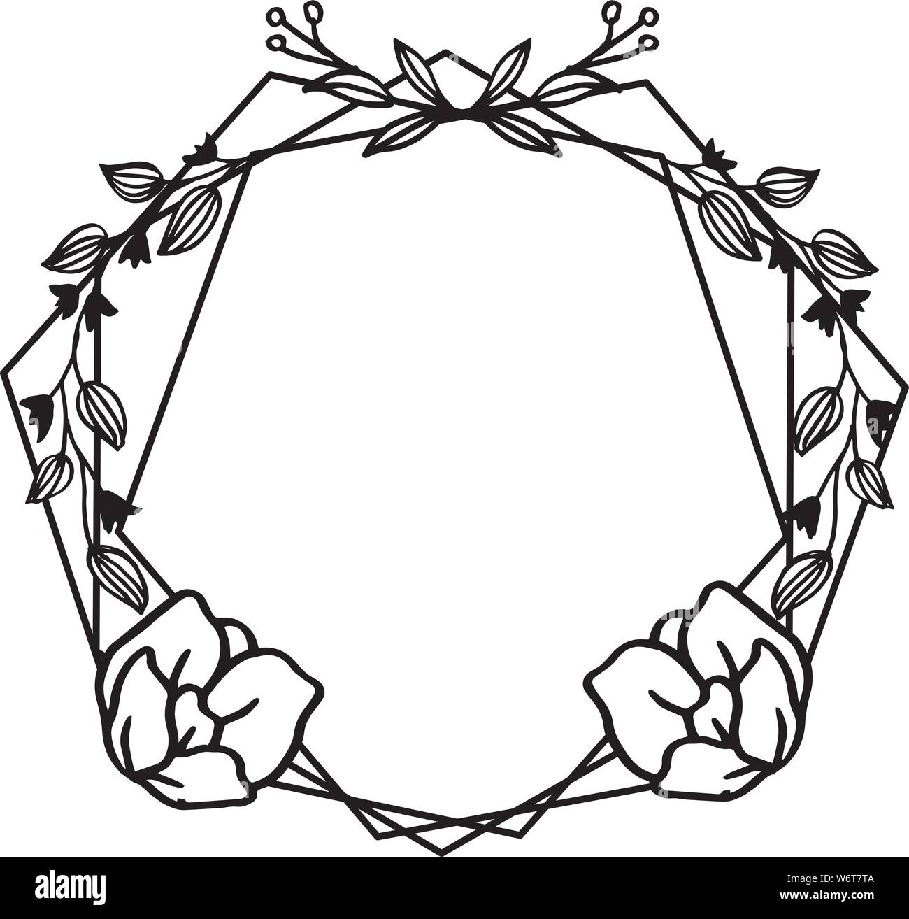 Graphic art of wreath frame beautiful, wallpaper unique, for design ...