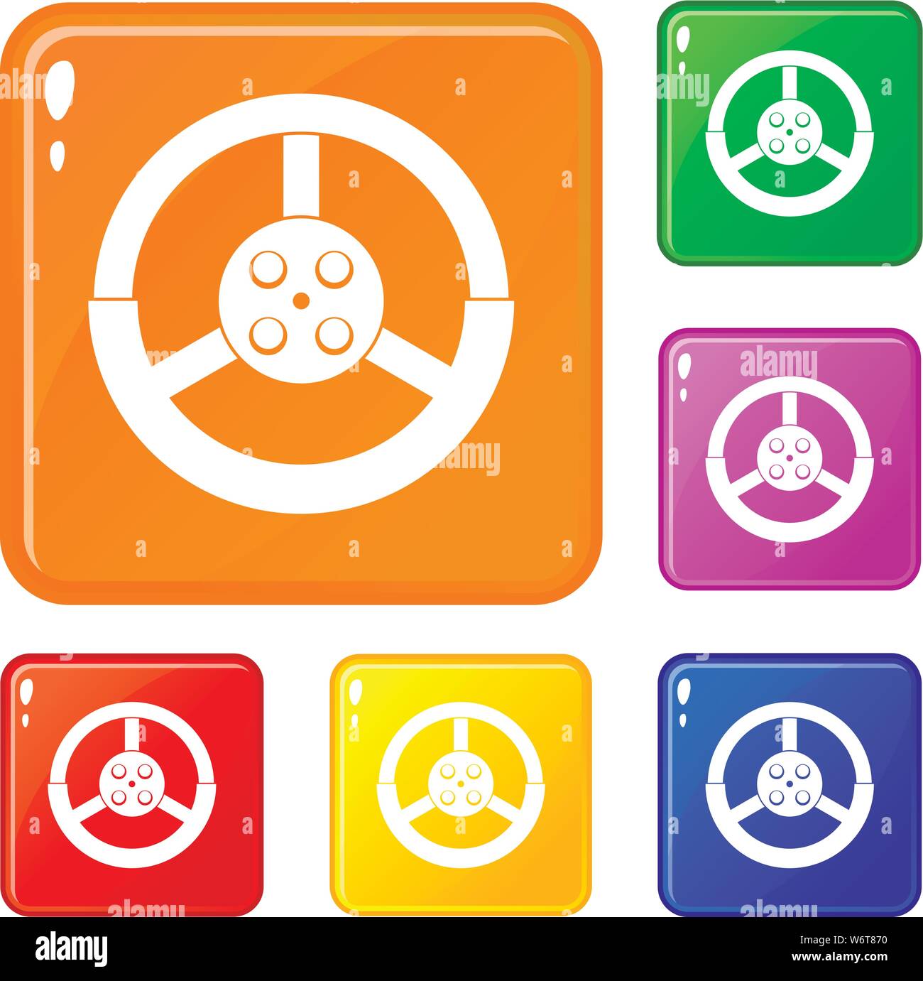 Steering wheel icons set vector color Stock Vector Image & Art - Alamy