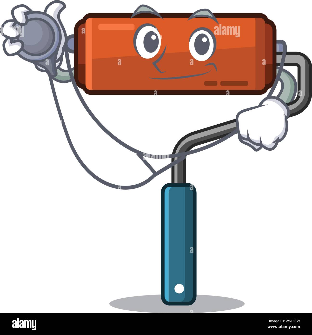 Doctor paint roller isolated in the cartoon Stock Vector Image & Art ...