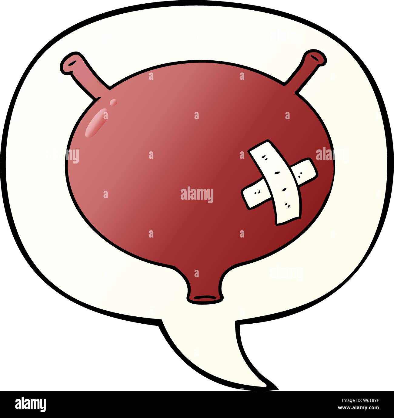 cartoon bladder with speech bubble in smooth gradient style Stock ...