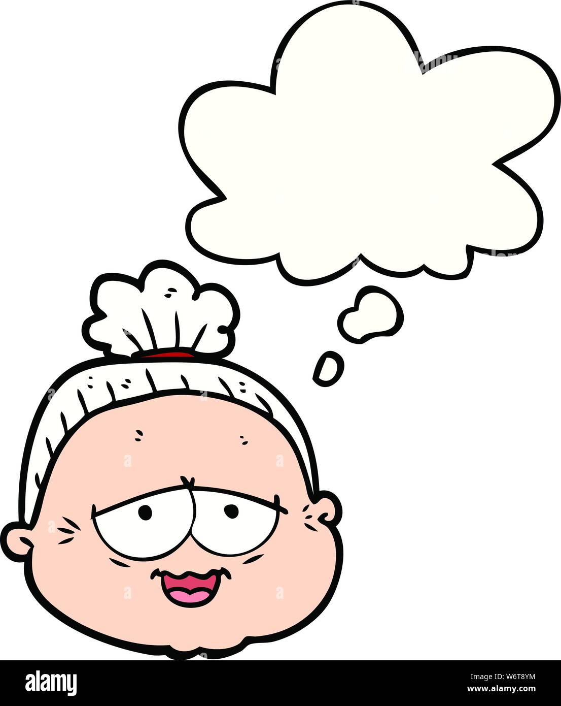 Old woman thinking Stock Vector Images - Alamy
