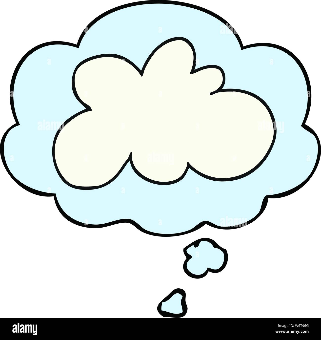 cartoon decorative cloud symbol with thought bubble Stock Vector Image ...