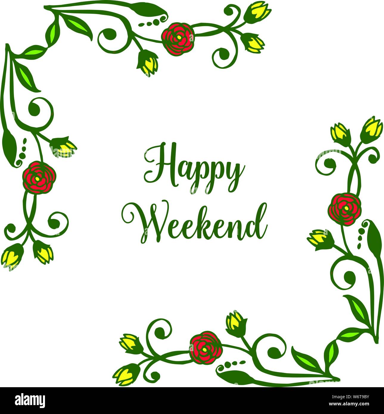 Happy weekend, beautiful greeting card background or banner, with ...