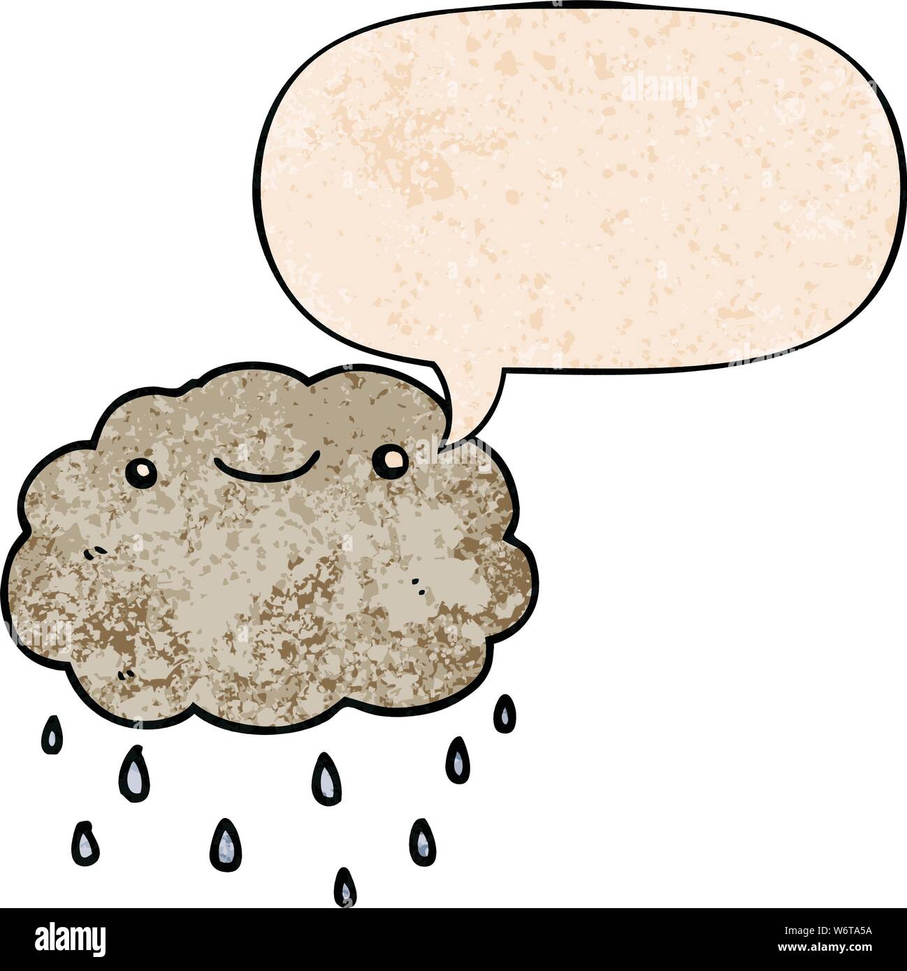 cartoon cloud with speech bubble in retro texture style Stock Vector ...
