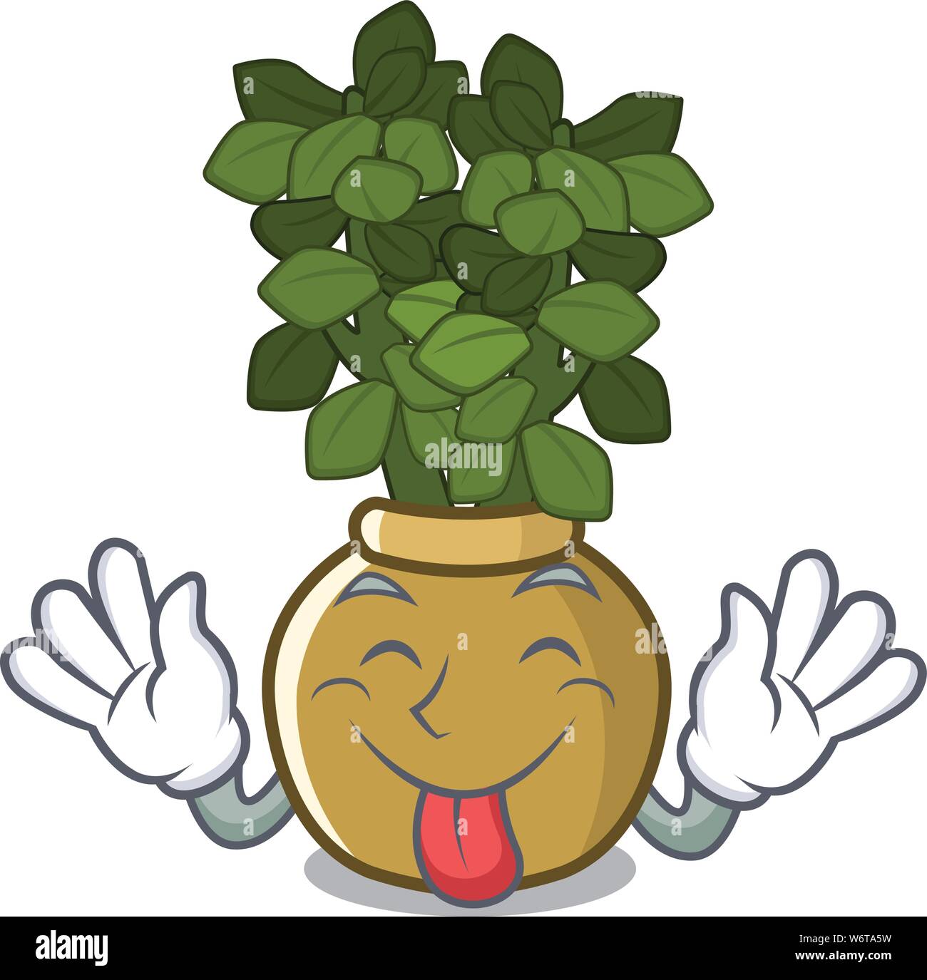 Tongue out jade plant grows in cartoon stem Stock Vector Image & Art ...