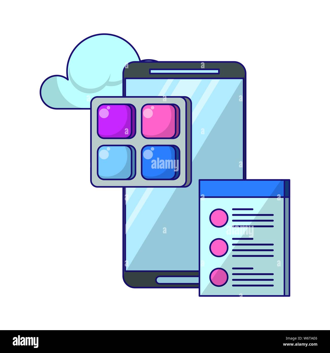 technology web digital hardware cartoon Stock Vector Image & Art - Alamy