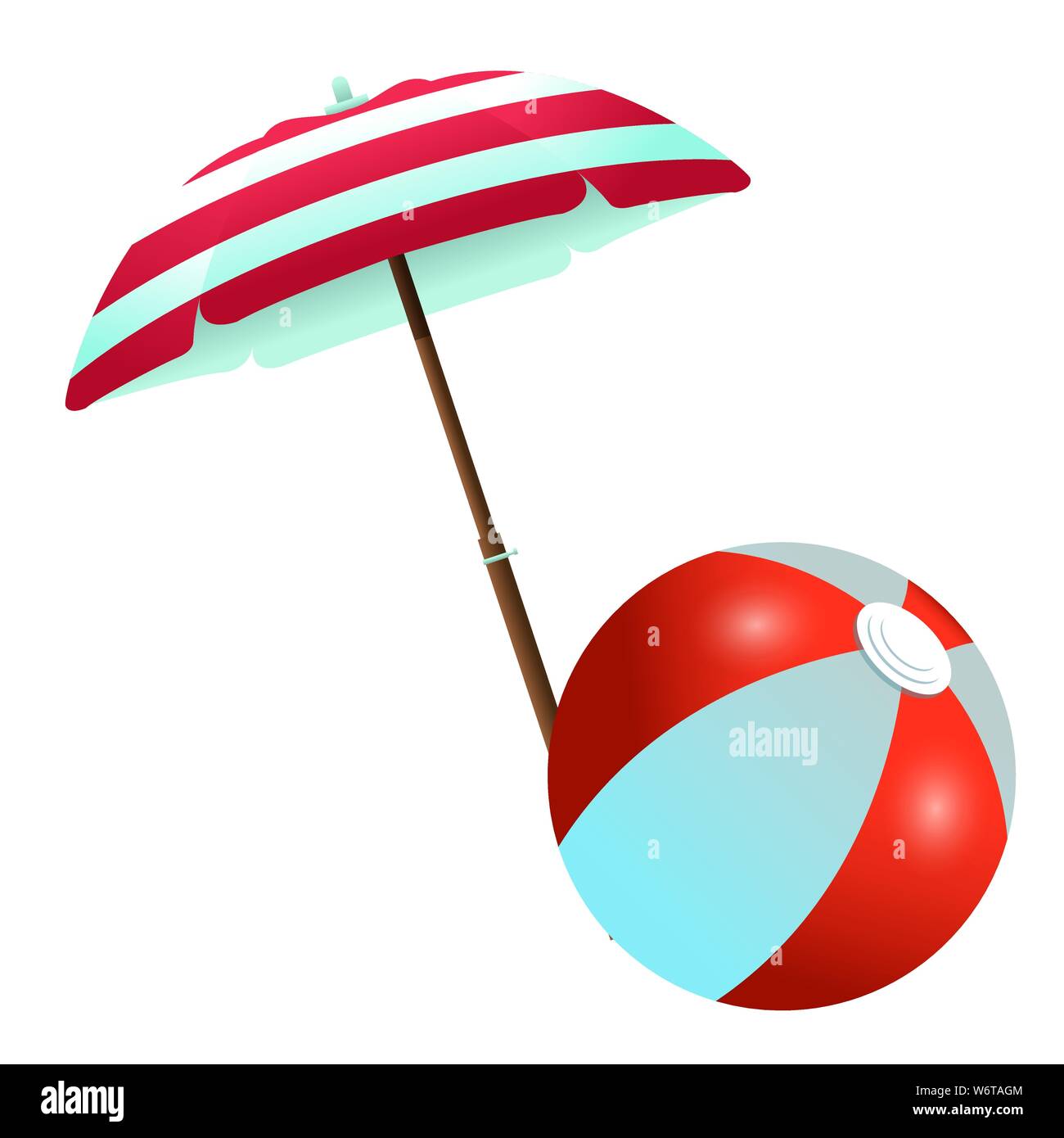 Beach ball under summer umbrella Stock Vector Image & Art - Alamy