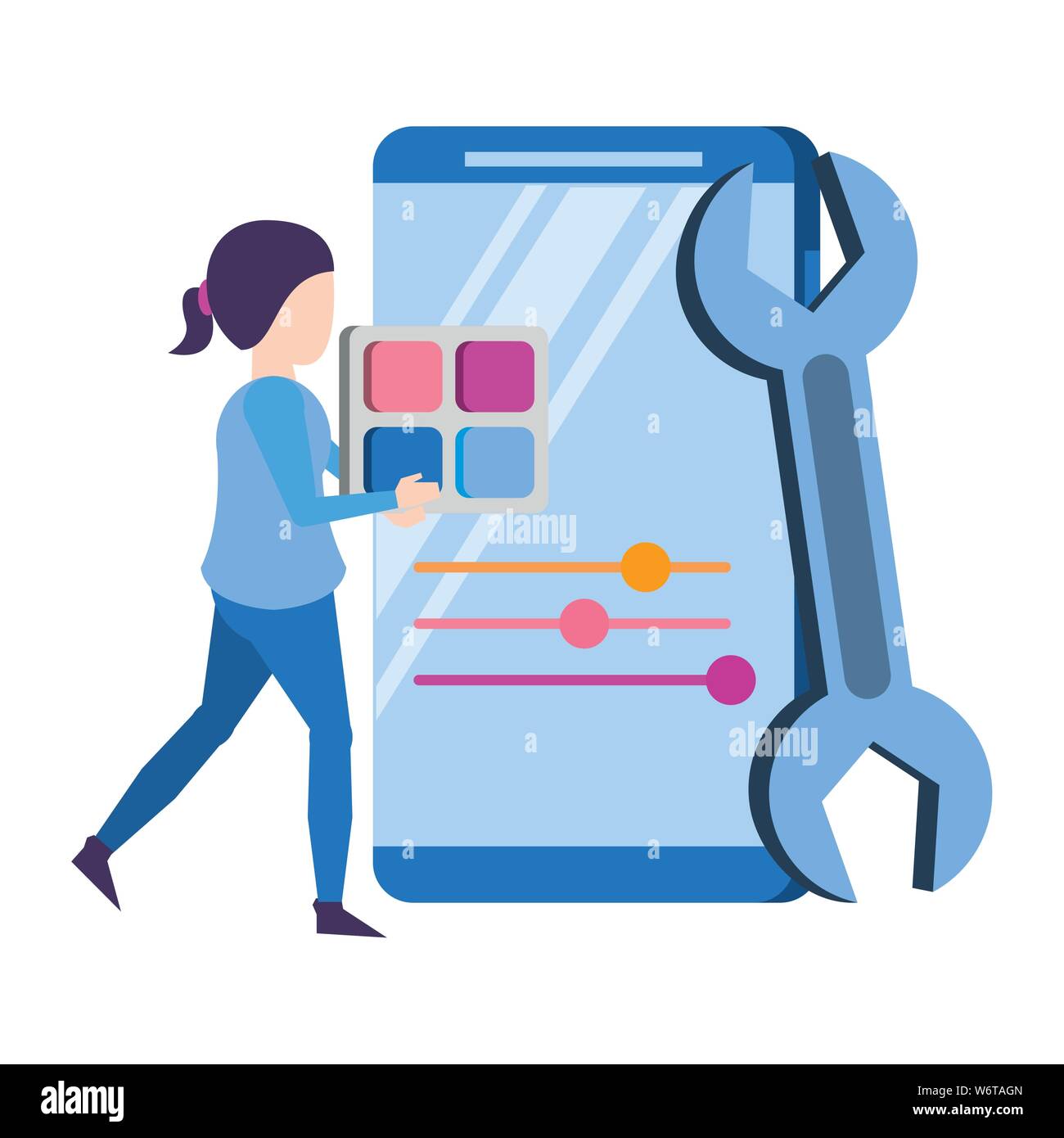 technology web digital hardware cartoon Stock Vector Image & Art - Alamy