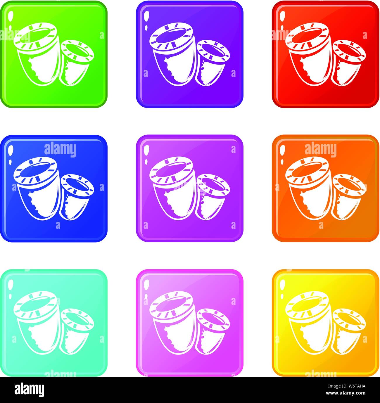 Coral icons set 9 color collection Stock Vector Image & Art - Alamy