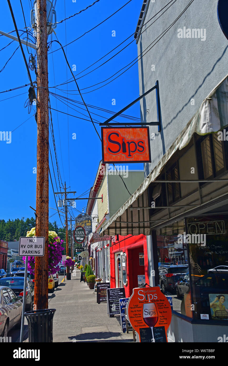 Views of the marina and town of La Conner, Washington, USA Stock Photo ...
