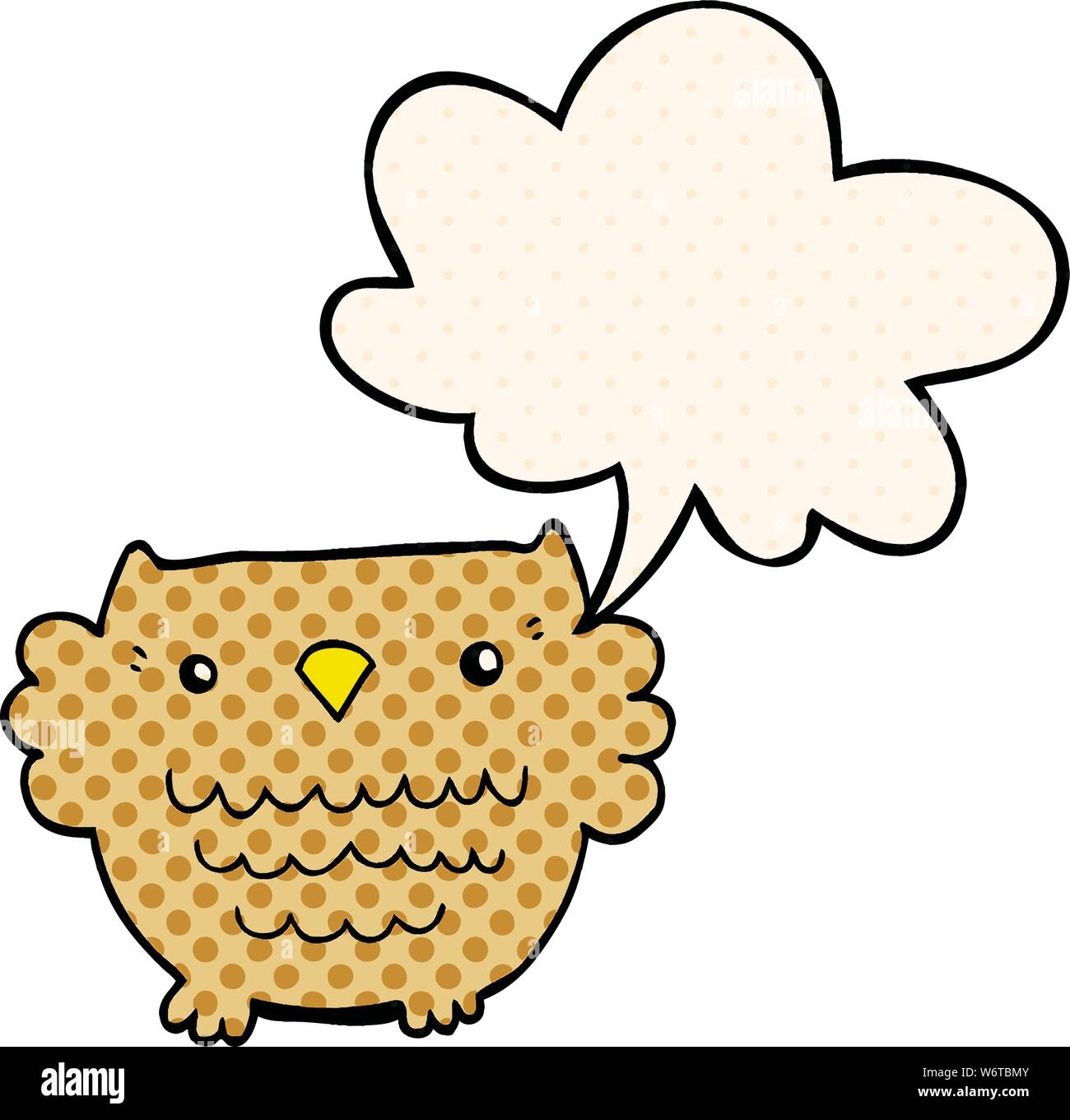 cartoon owl with speech bubble in comic book style Stock Vector Image ...