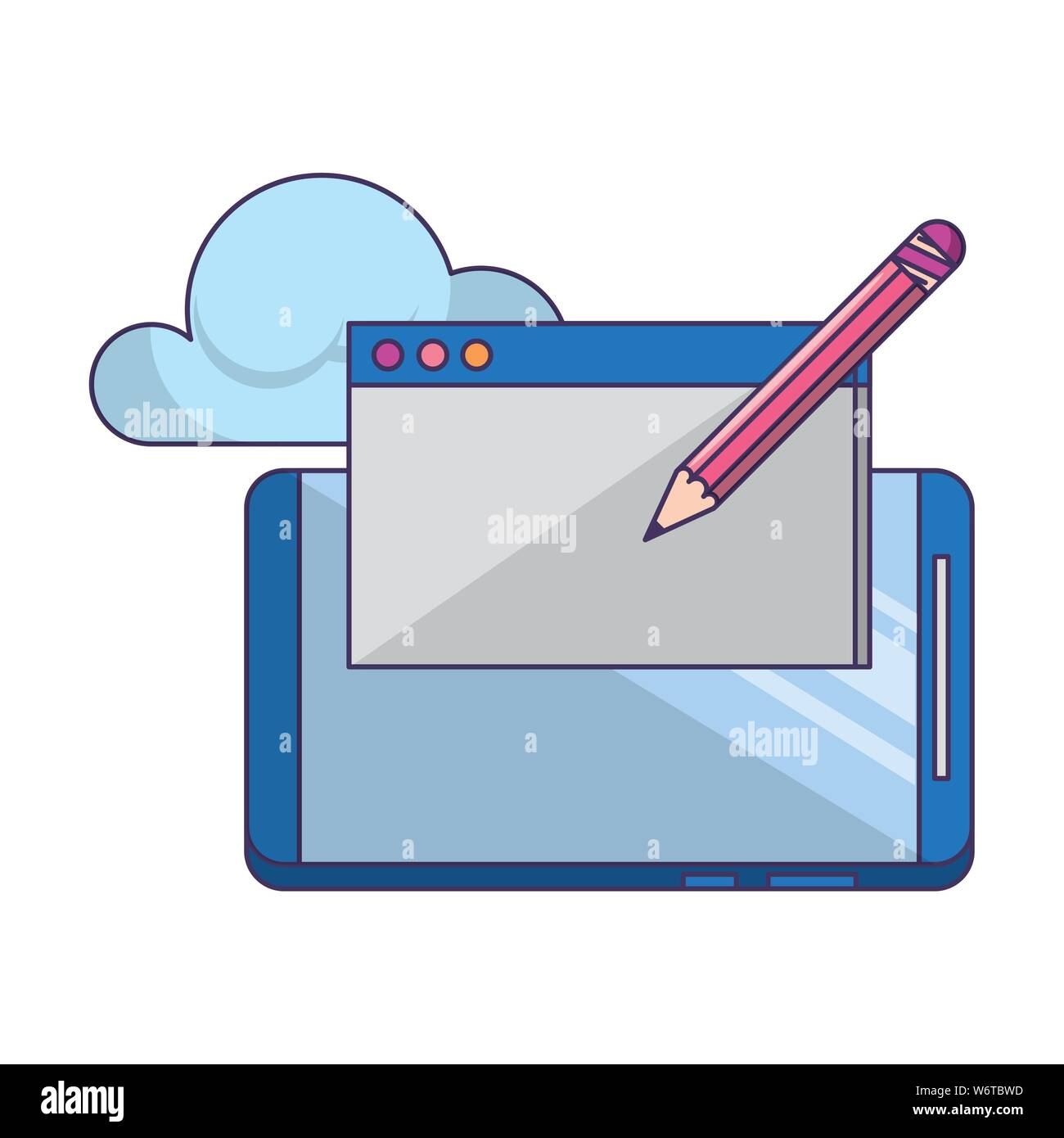 technology web digital hardware cartoon Stock Vector Image & Art - Alamy