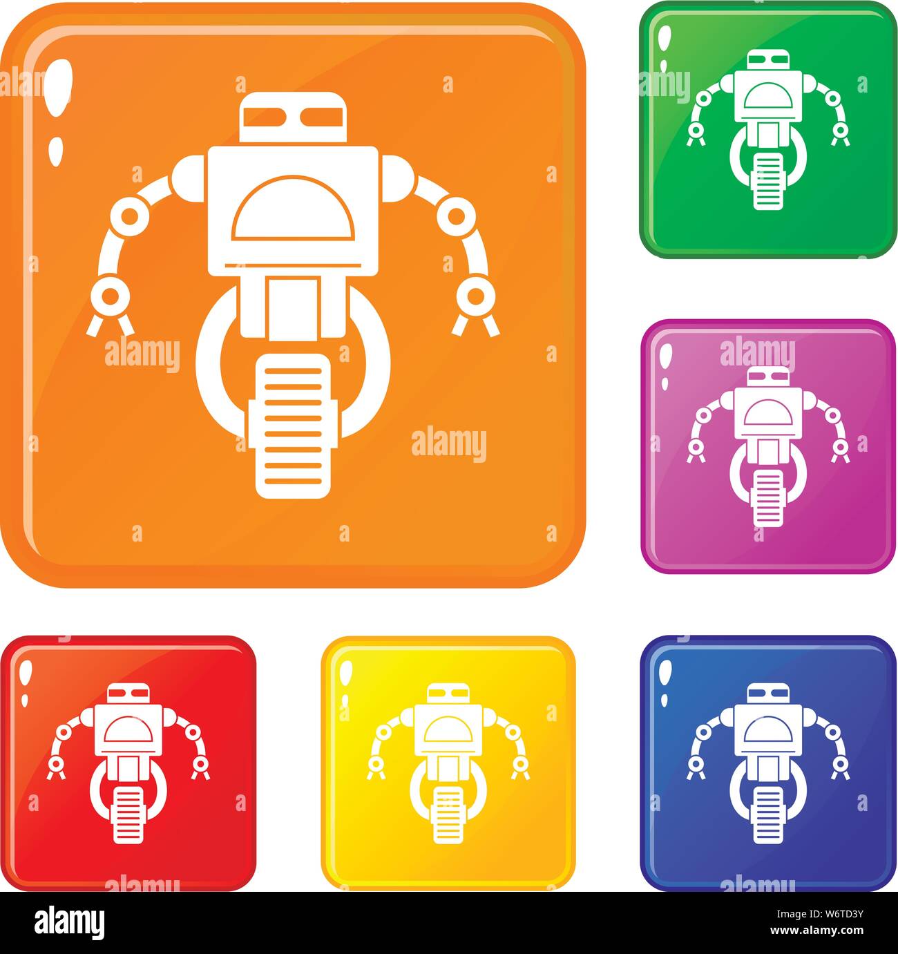 Machine robot icons set vector color Stock Vector Image & Art - Alamy