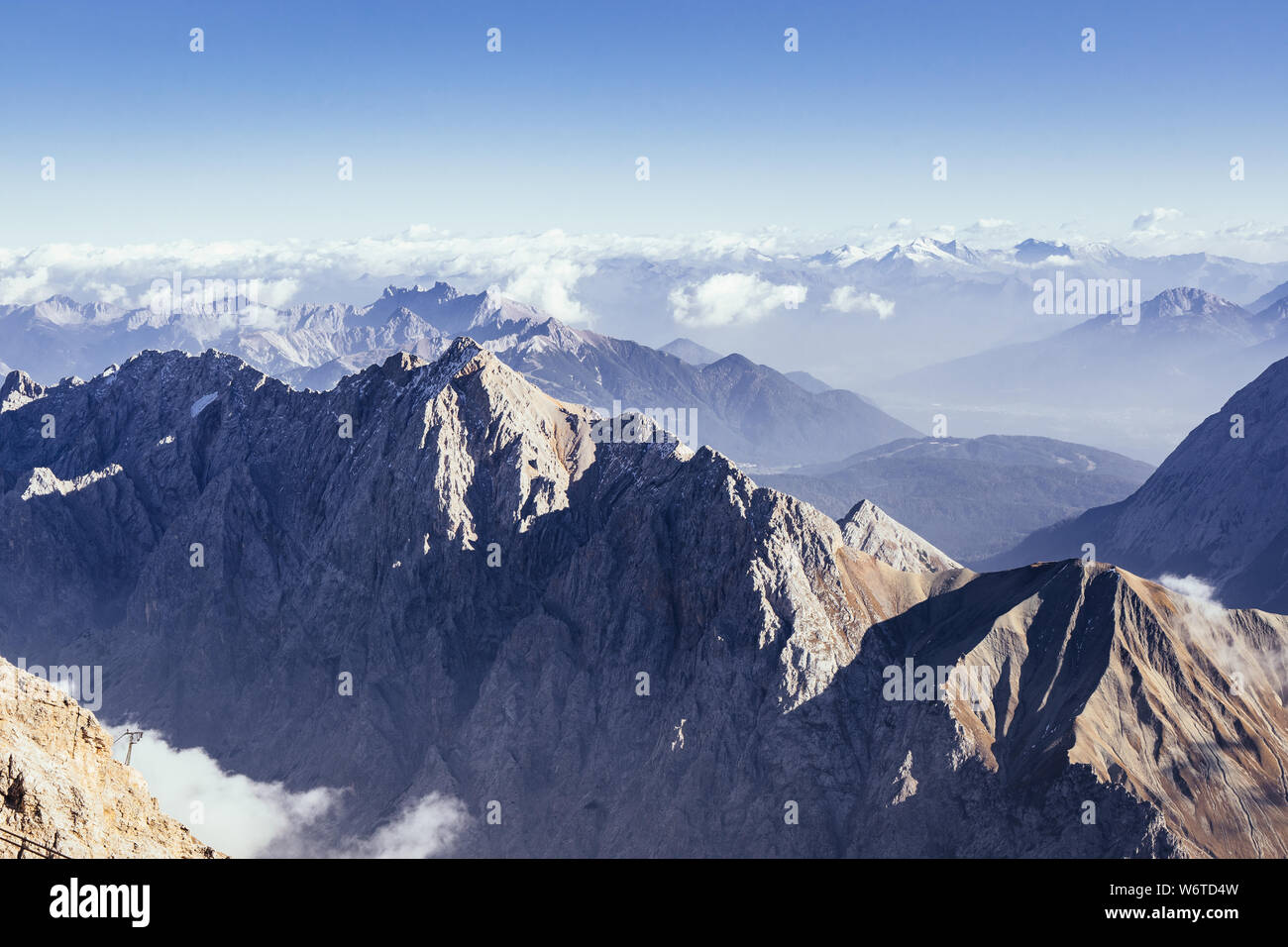 Zugspitze peak trip. Travel photography of the Bavarian alps on the ...