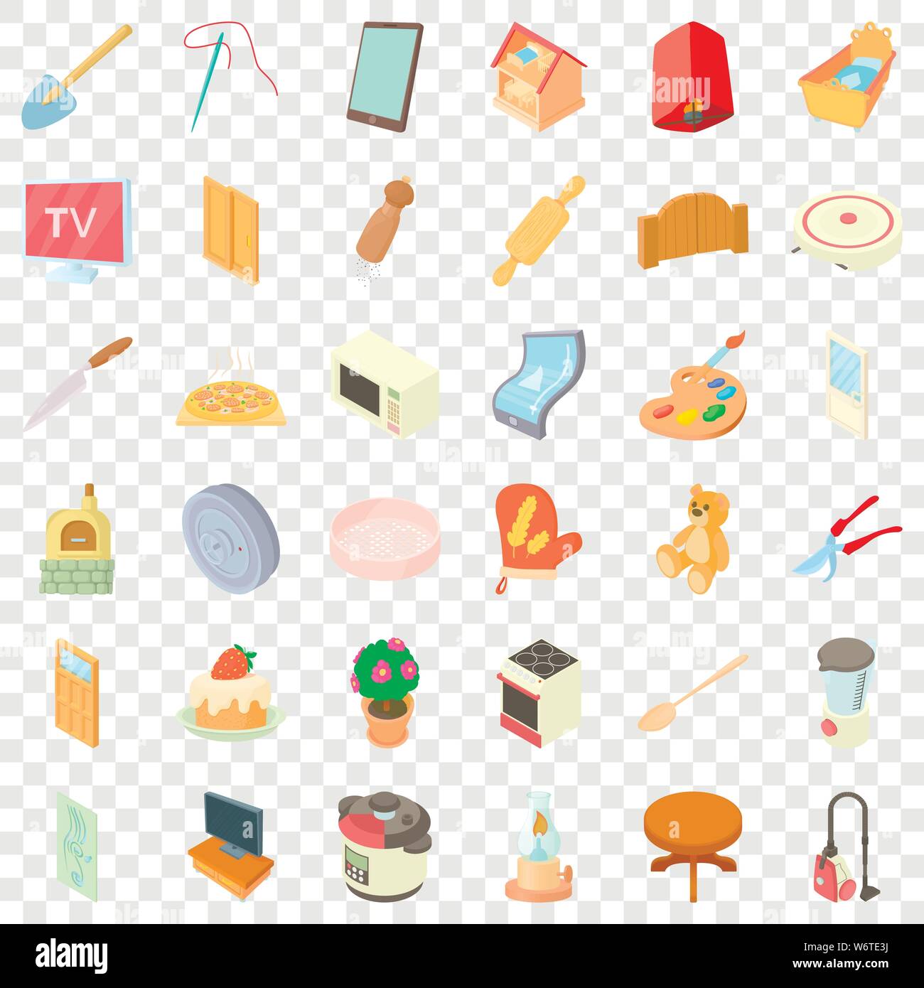 Kitchen icons set, cartoon style Stock Vector Image & Art - Alamy