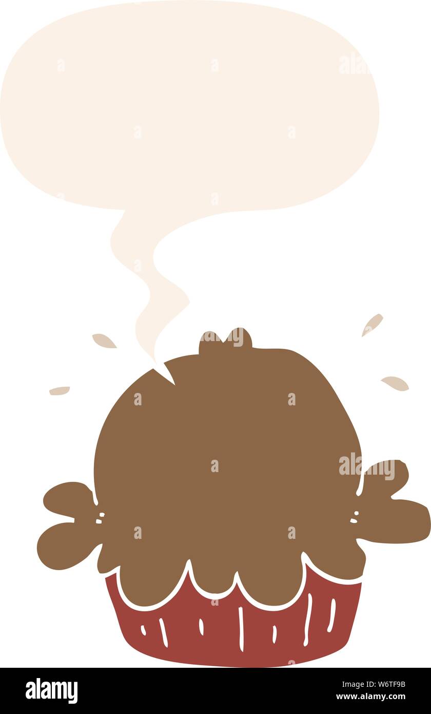 cute cartoon pie with speech bubble in retro style Stock Vector Image ...