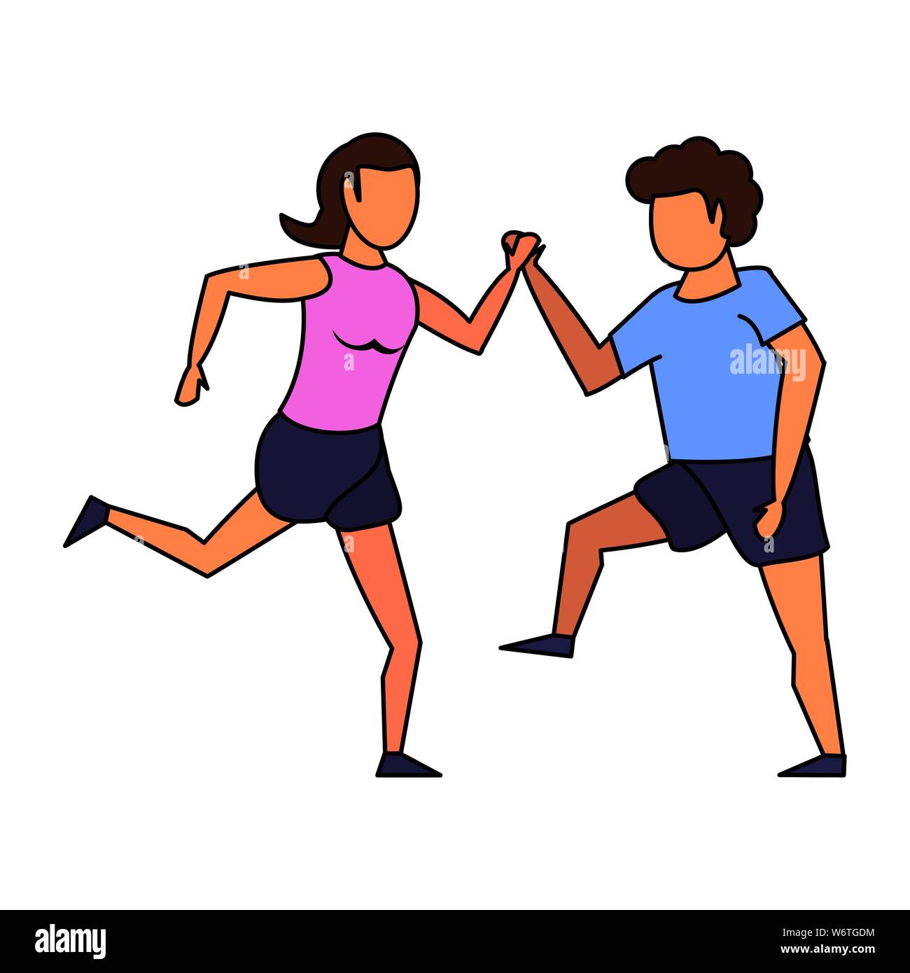 fitness sport exercise lifestyle cartoon Stock Vector Image & Art - Alamy