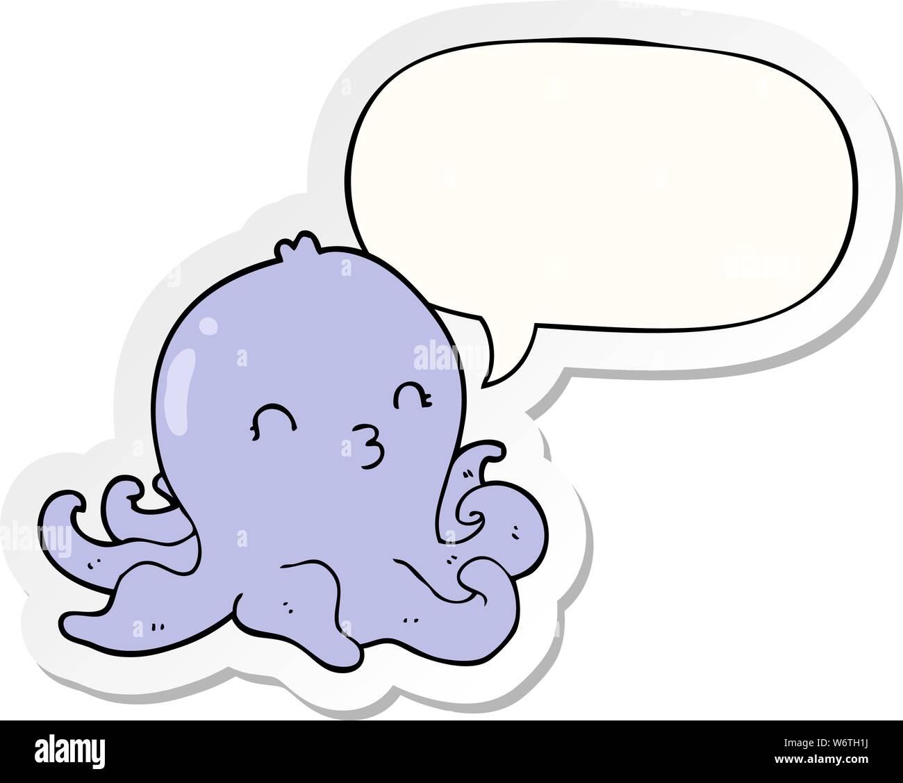 cartoon octopus with speech bubble sticker Stock Vector Image & Art - Alamy