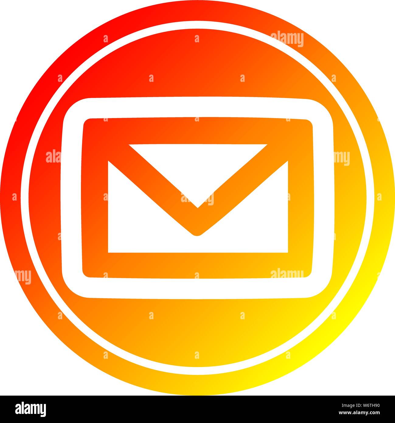 envelope letter circular icon with warm gradient finish Stock Vector ...