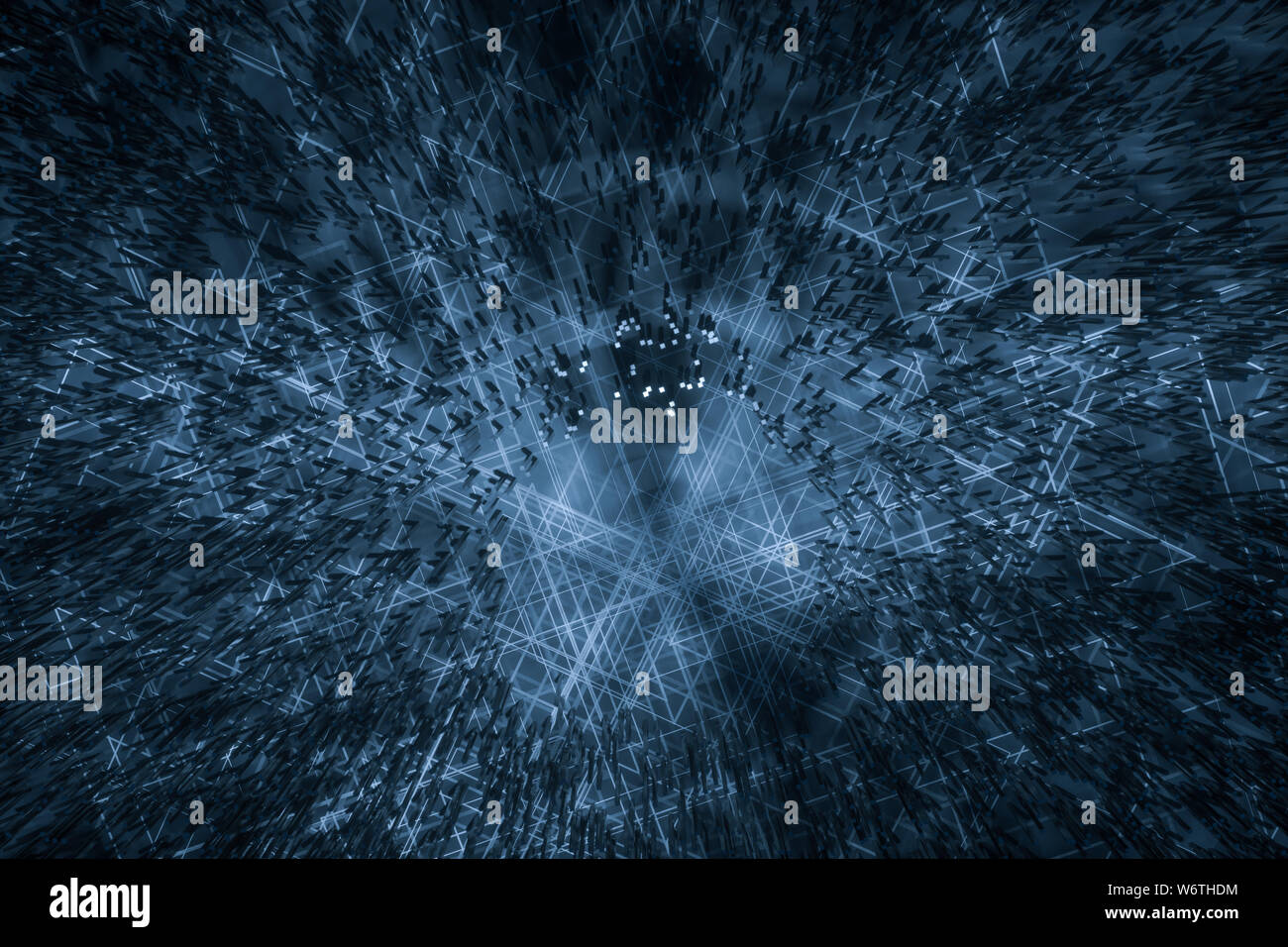 Dark technological lines background with cubes and lines, 3d rendering ...