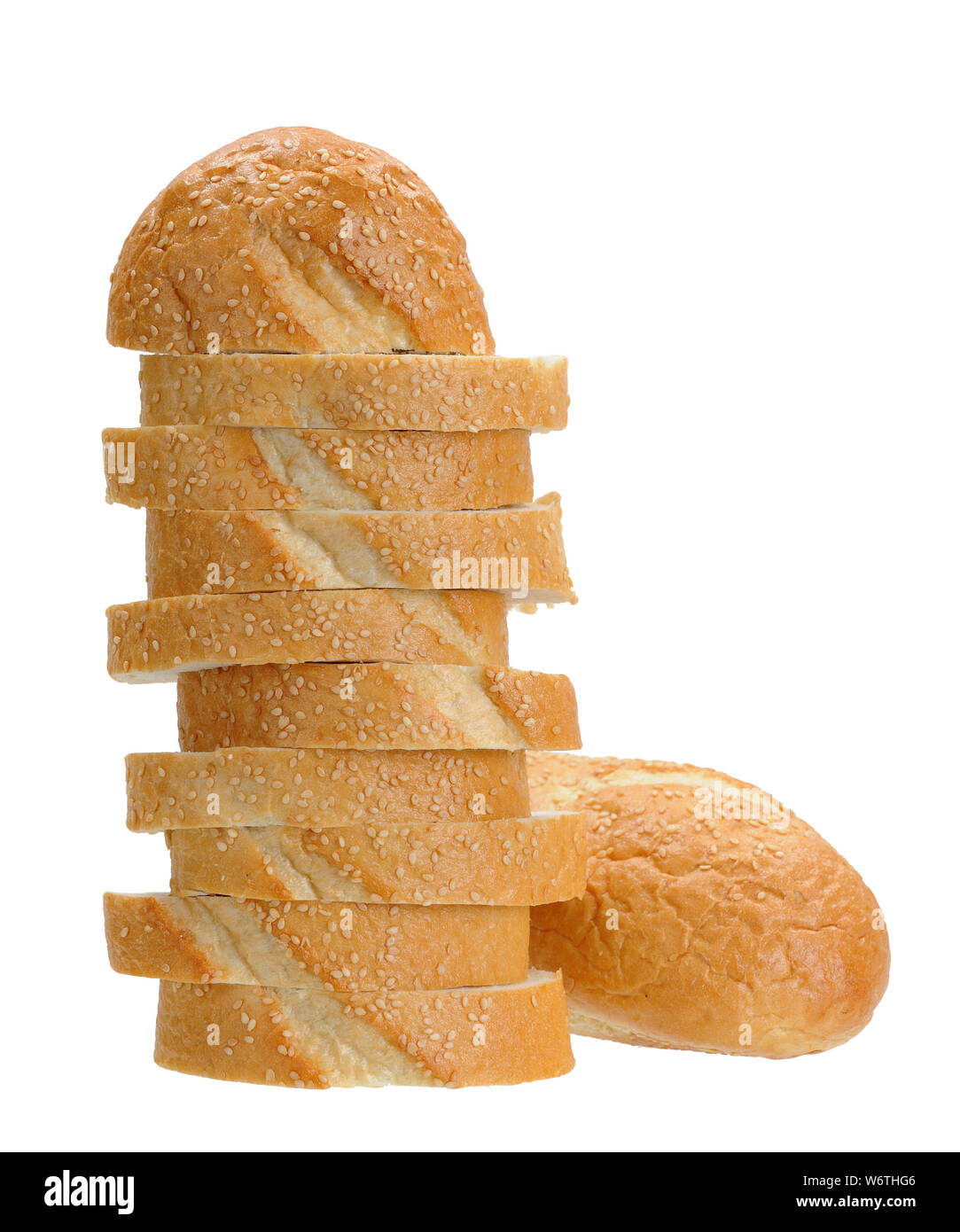 Vienna bread slice isolated on white Stock Photo - Alamy