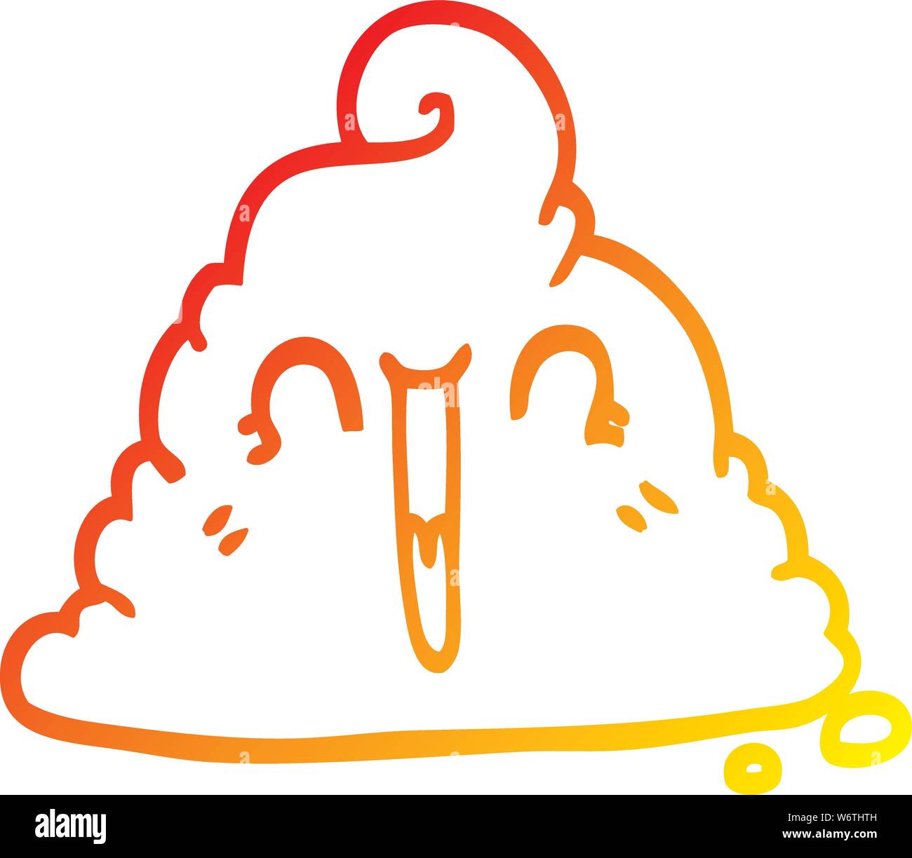 warm gradient line drawing of a cartoon poop Stock Vector Image & Art ...