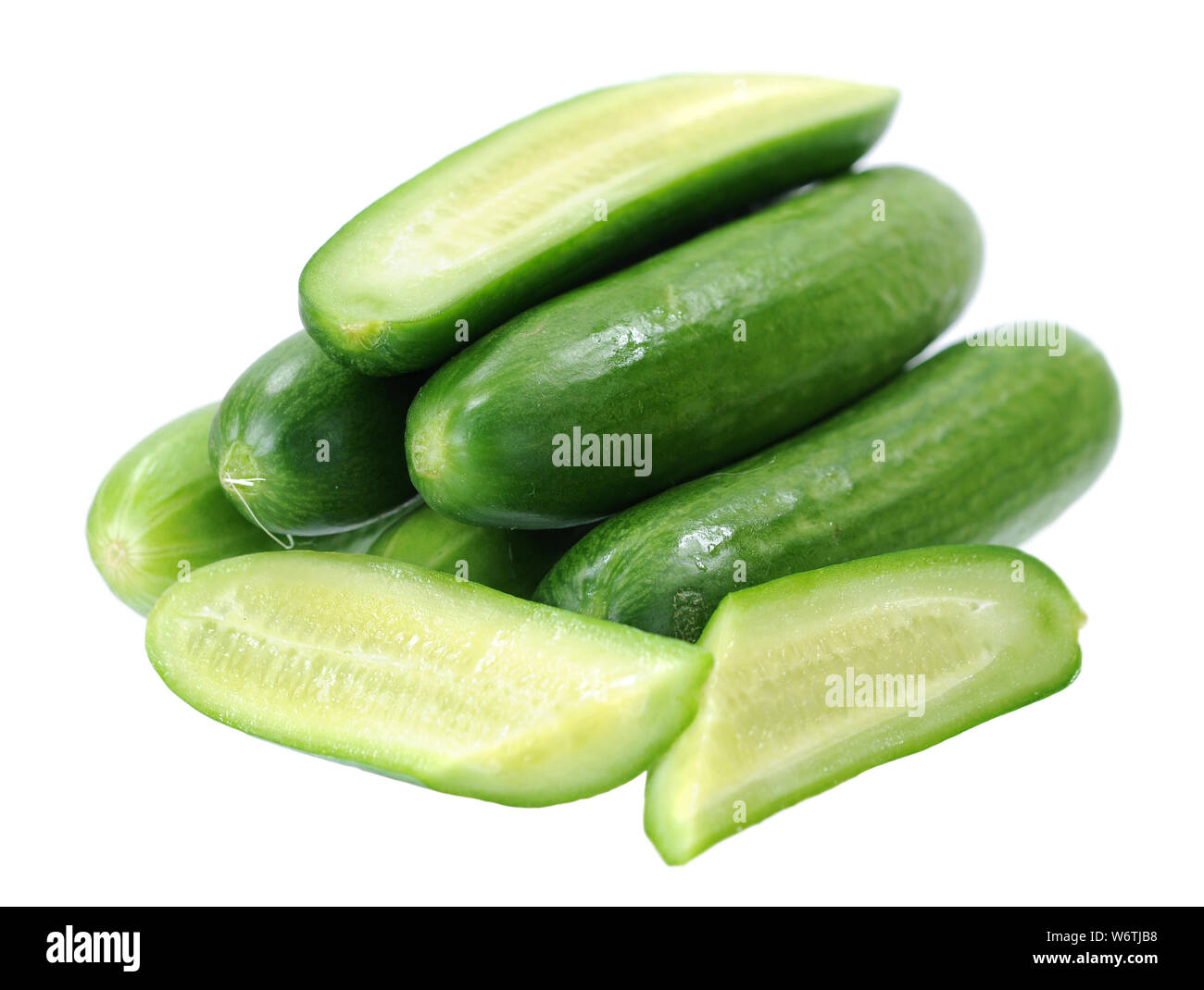 chopped cucumber isolated on white Stock Photo - Alamy
