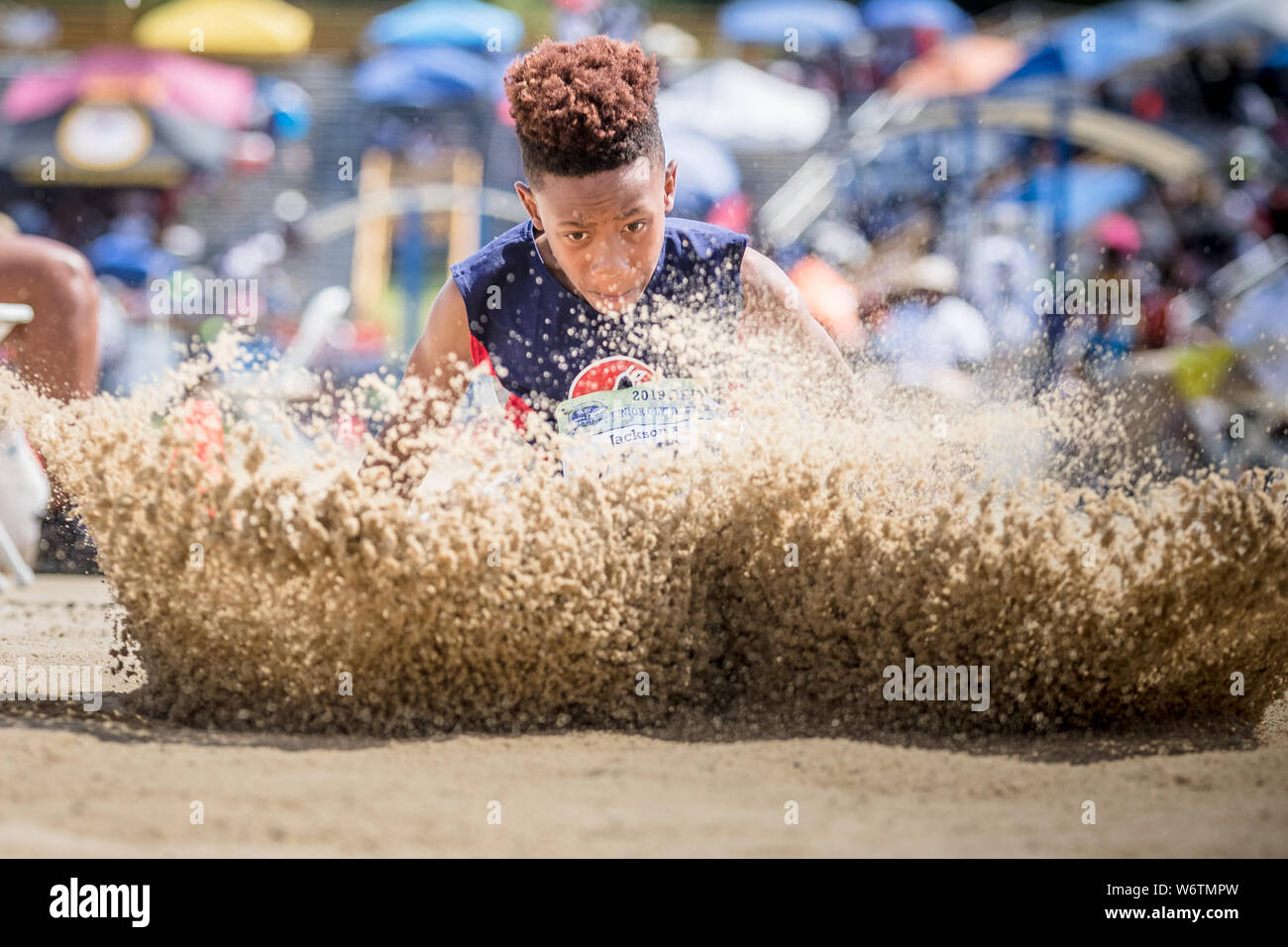 August 2, 2019: Kevin Jackson II of Pearland Track Xpress competes in ...