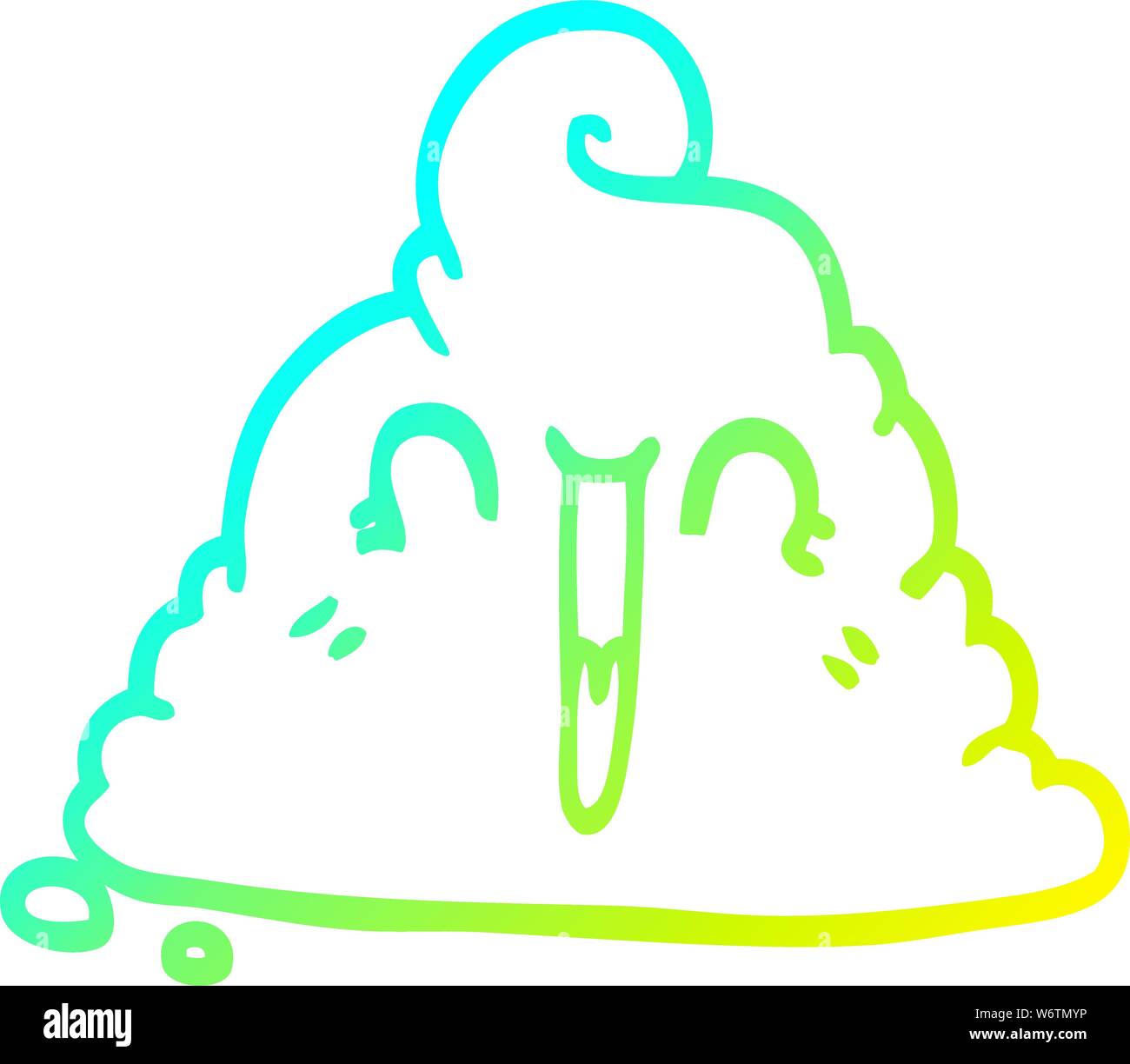 cold gradient line drawing of a cartoon poop Stock Vector Image & Art ...