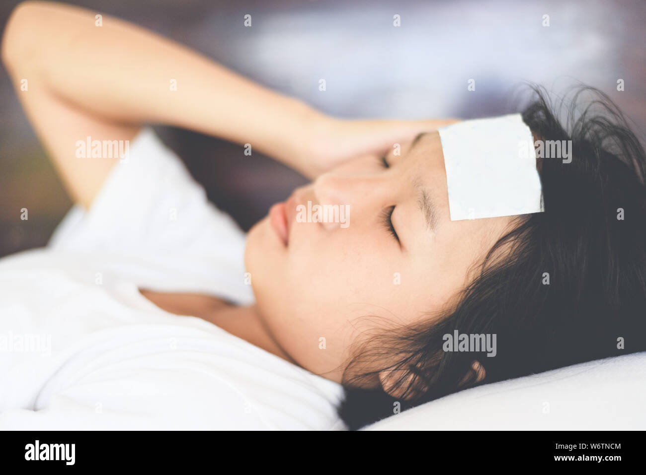 fever child with measuring temperature of kid sick / child with high ...