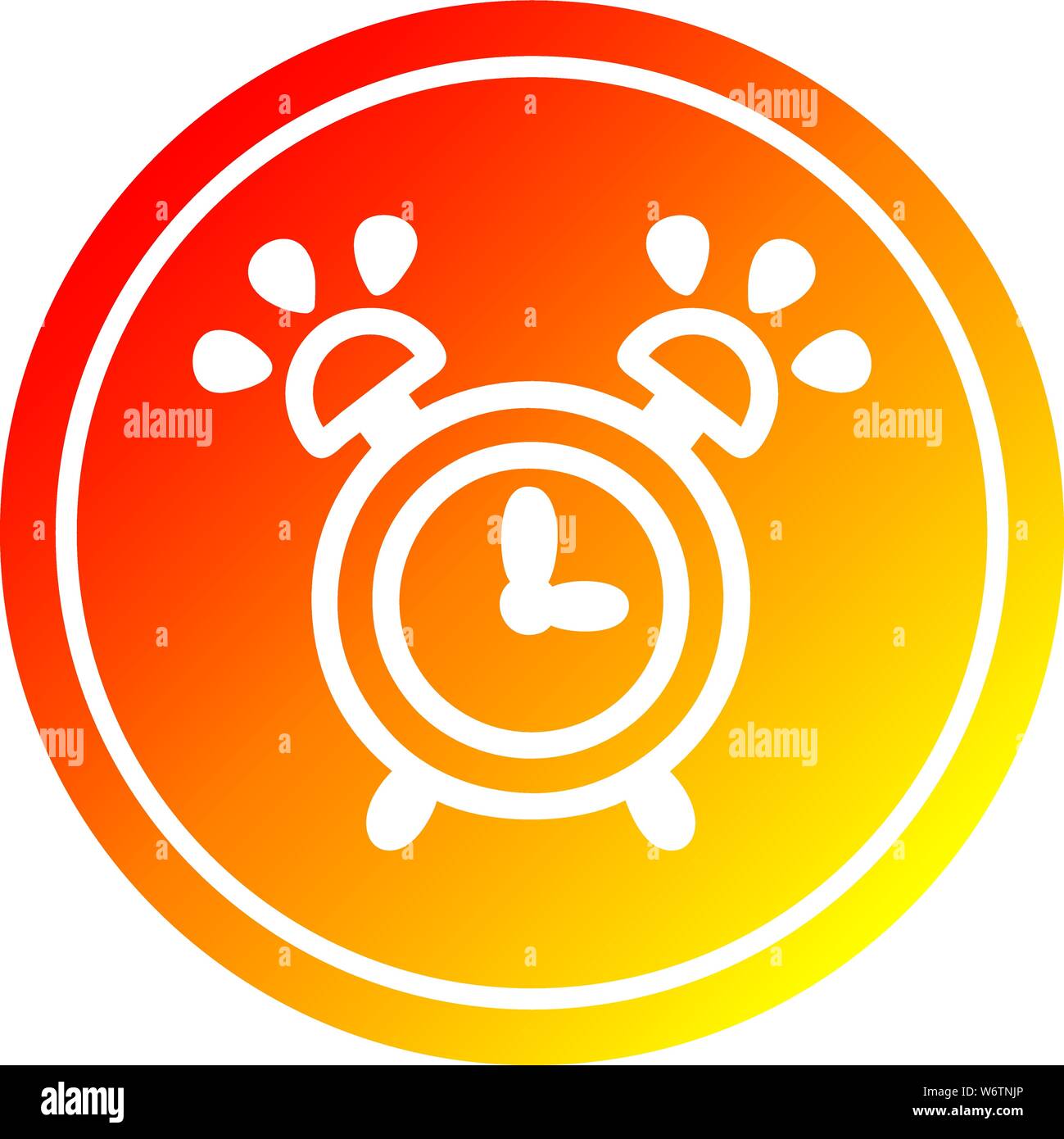 ringing alarm clock circular icon with warm gradient finish Stock Vector Image & Art - Alamy