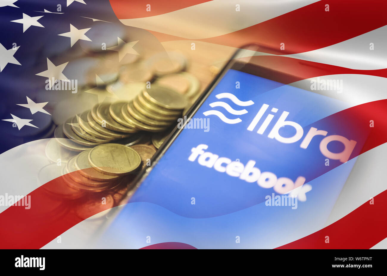 Bangkok Thailand - 2 August 2019: Libra coin blockchain concept Dollar ...
