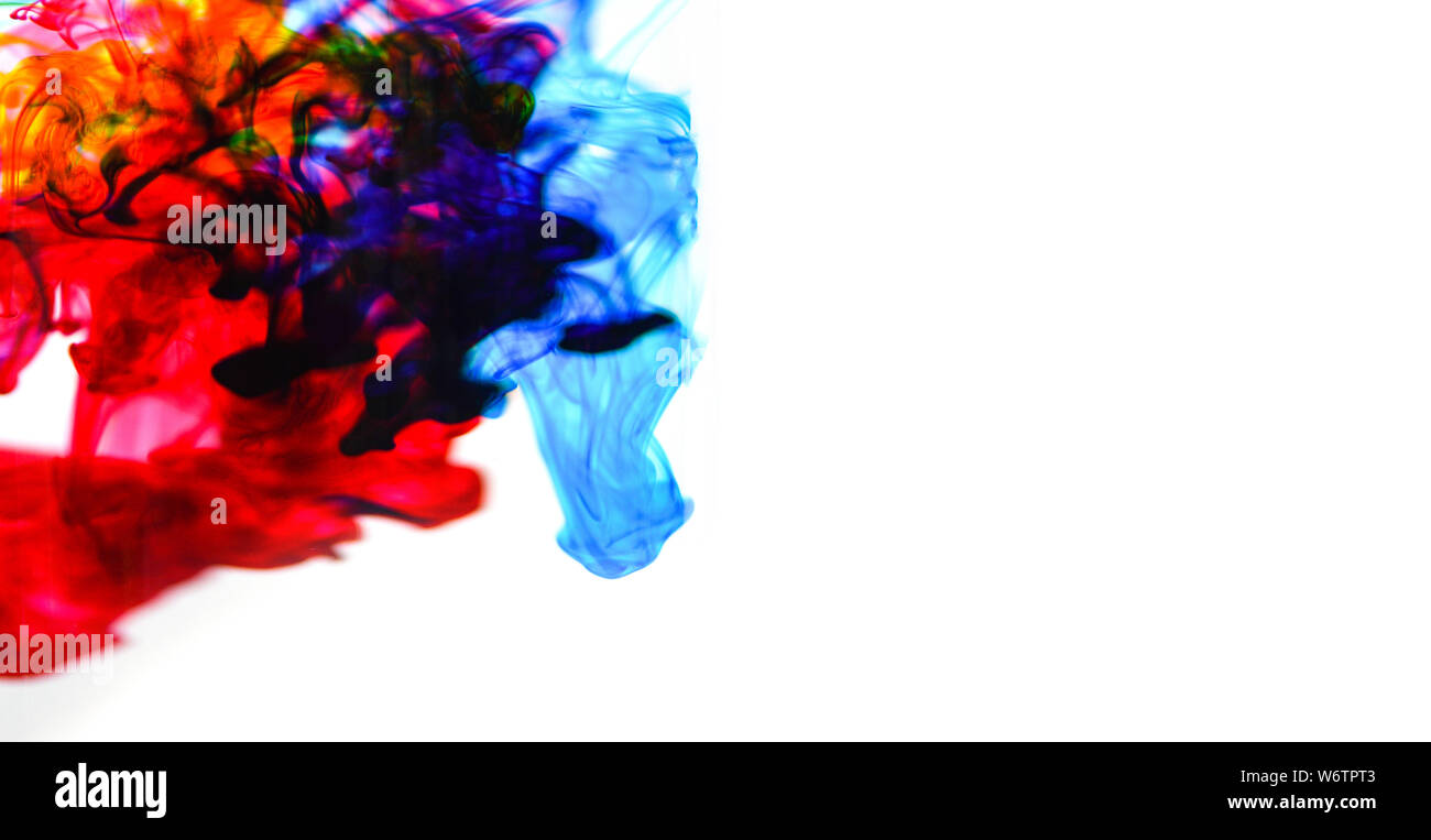 cmyk ink concept color splash for paint / Rainbow ink drop Acrylic ...