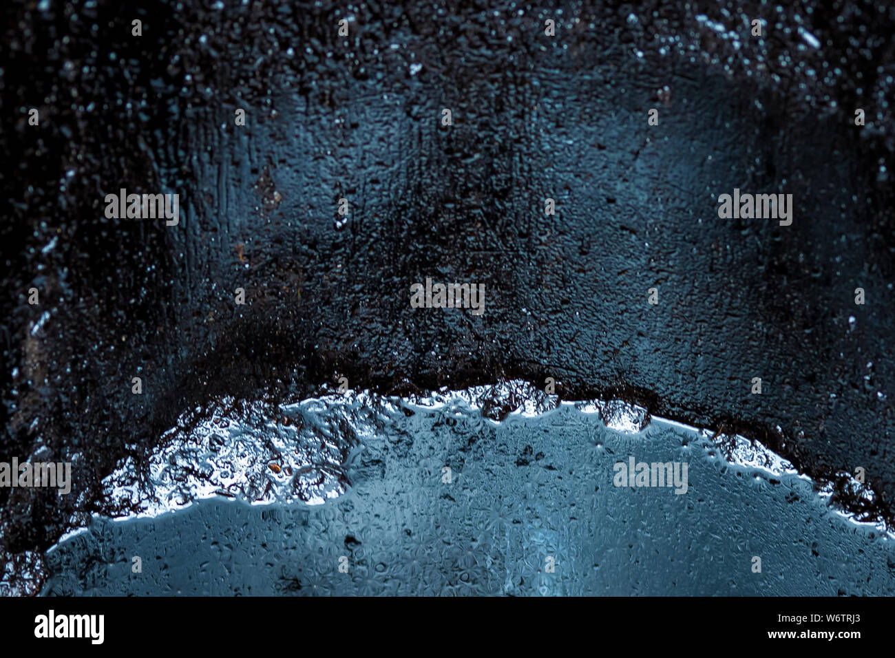 crude oil surface background textured. Pollution with oil products ...