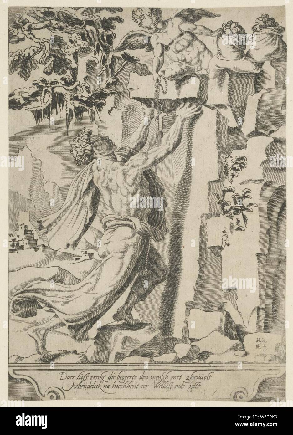 Rots Hand Tekening Hand Getekende Rots Landschap Stockvectorkunst En